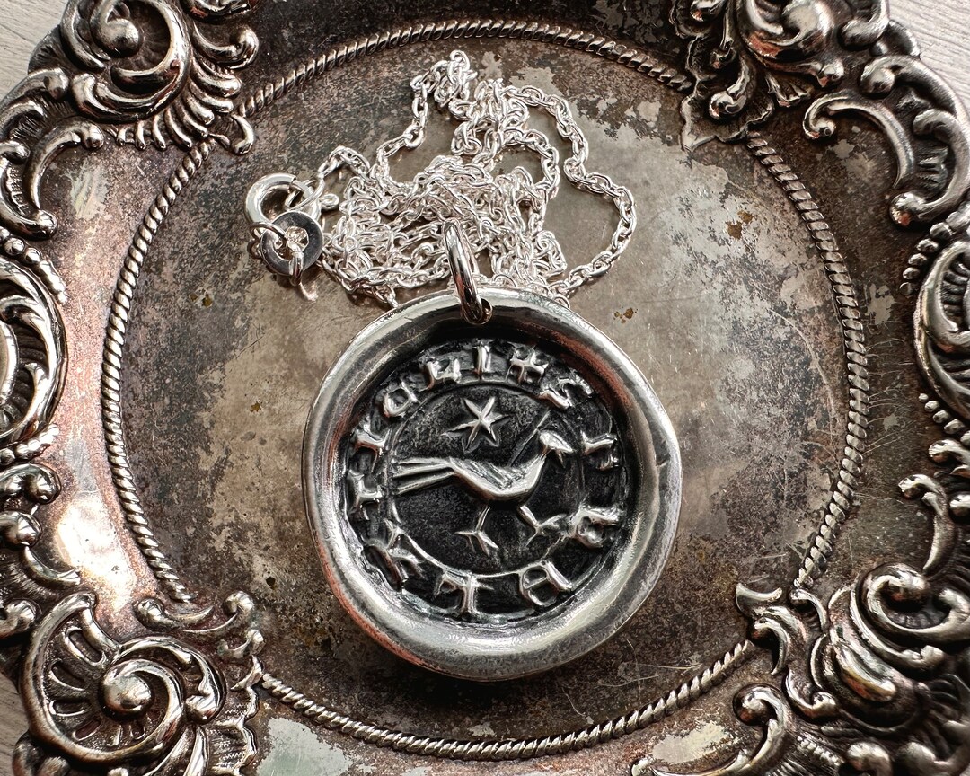 Crow Wax Seal Necklace - Friendship - Medieval Wax Seal Jewelry - Etsy