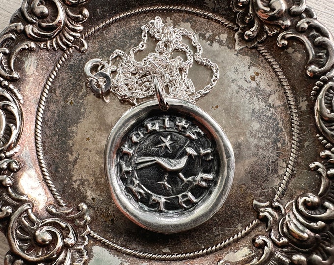 Crow Wax Seal Necklace - Friendship - Medieval Wax Seal Jewelry - Etsy