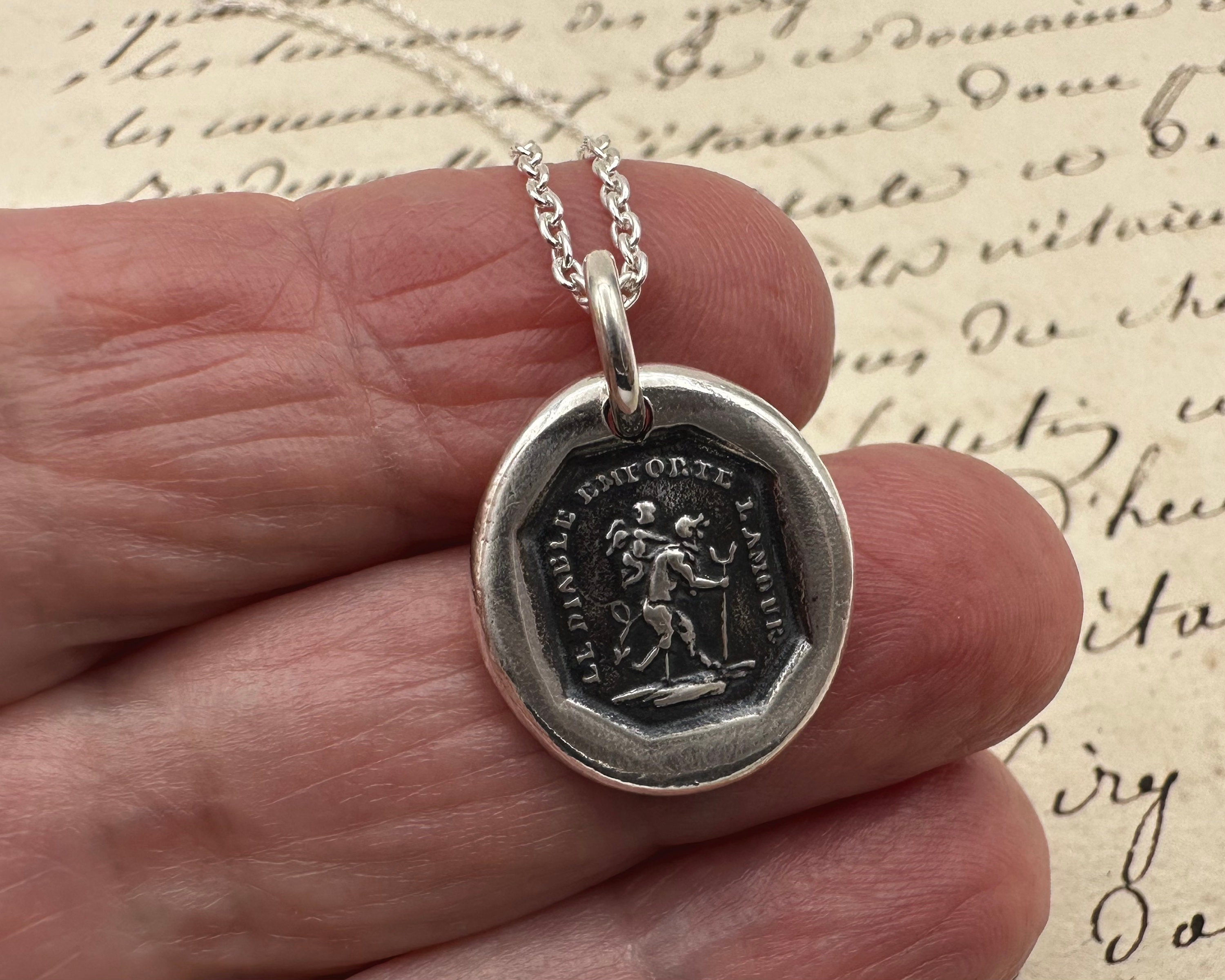 Devil Wax Seal Necklace Pendant - the Devil With Love - Le Diable ...