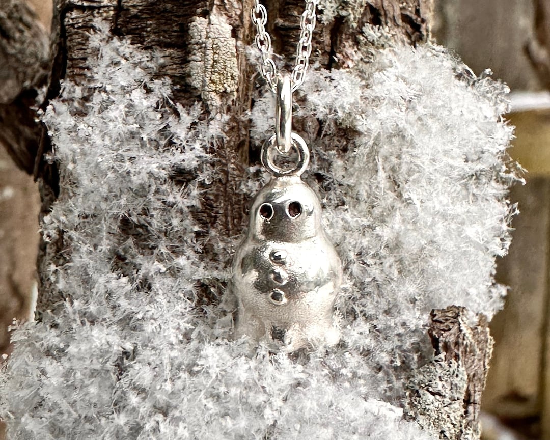 Snowman Ghost Necklace Pendant ... Snow Ghost ... Spooky - Etsy