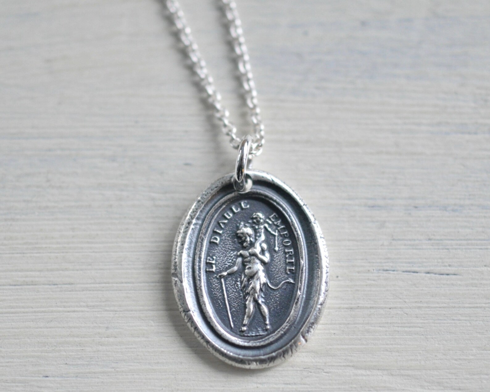 Devil Necklace Devil and Cupid Wax Seal Necklace Le Diable | Etsy