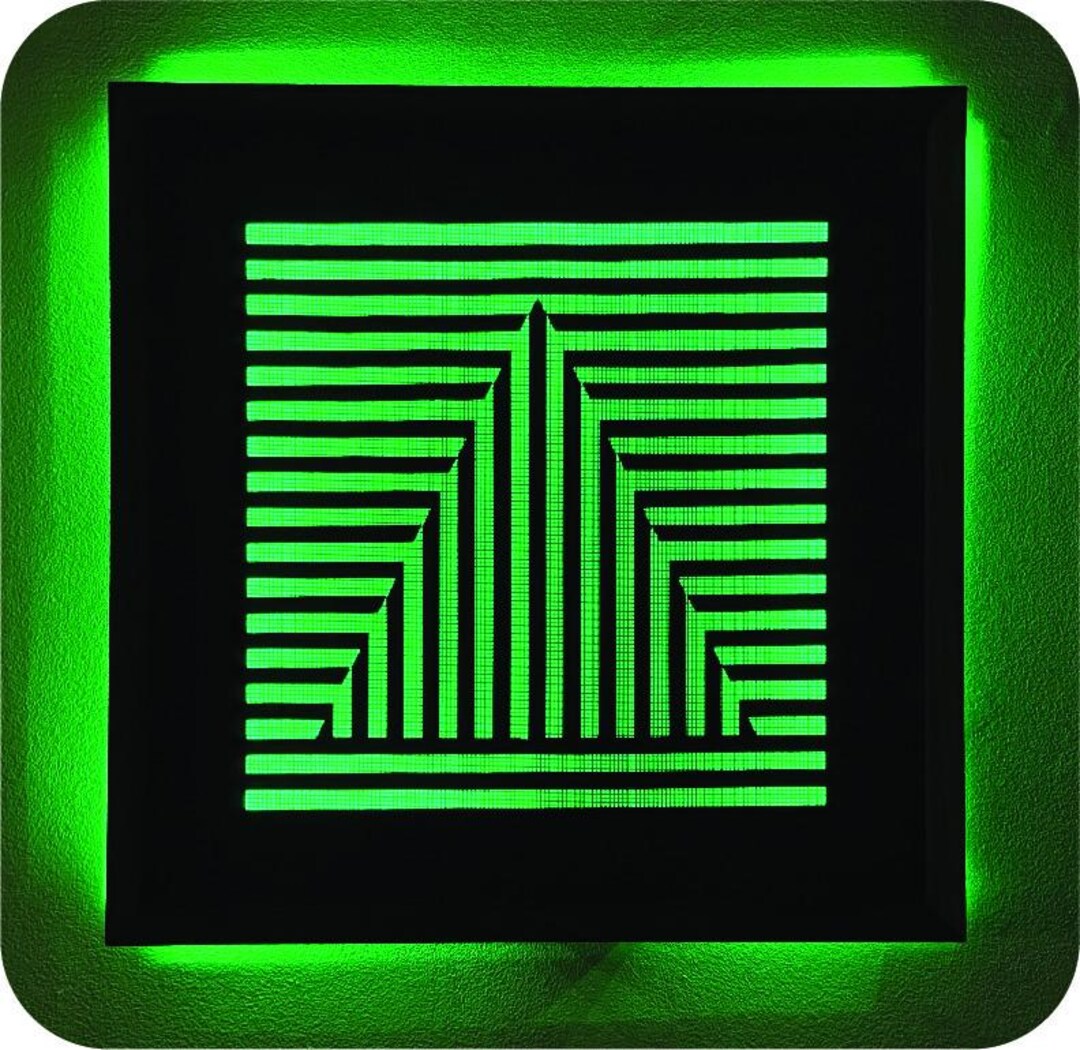 Modern Art Sol Lewitt triangle 370 Custom Oak LED Smart Frame Best Gift ...