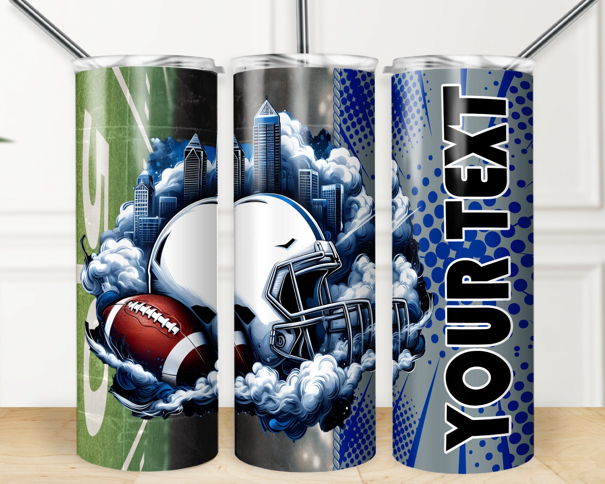 Add Your Text 20 Oz Skinny Tumbler Wrap, American Football Helmet PNG ...