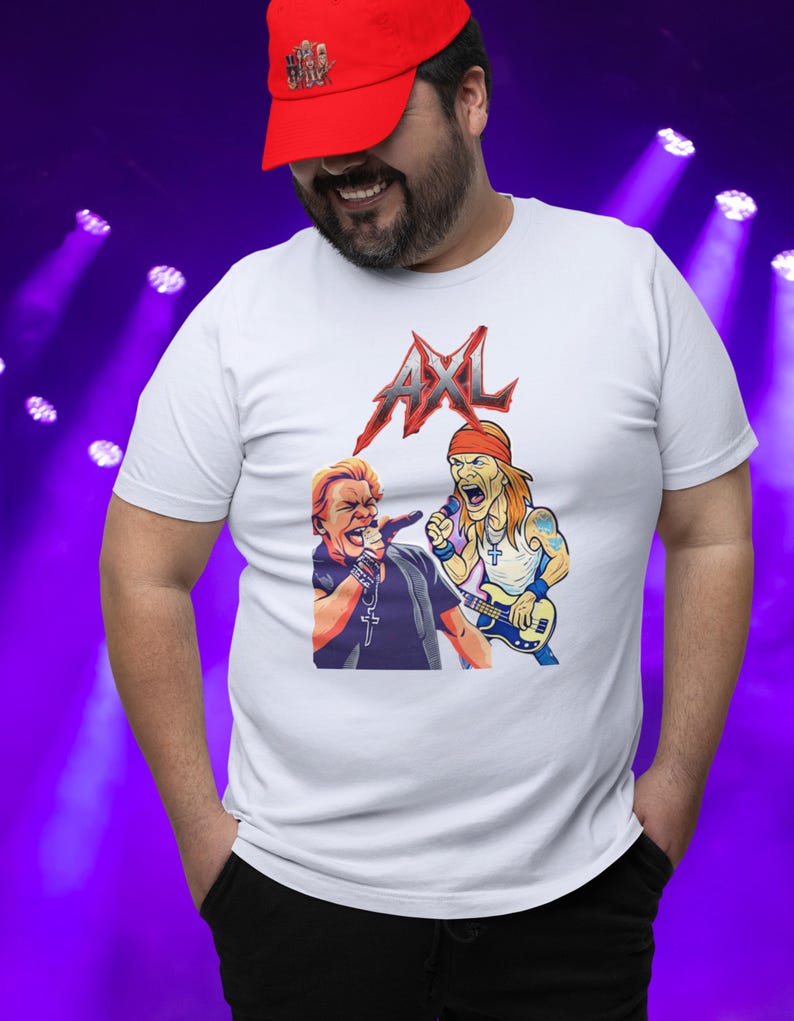Guns N Roses Axl Rose 'then and Now' Graphic Tee, 80s Rock - Etsy