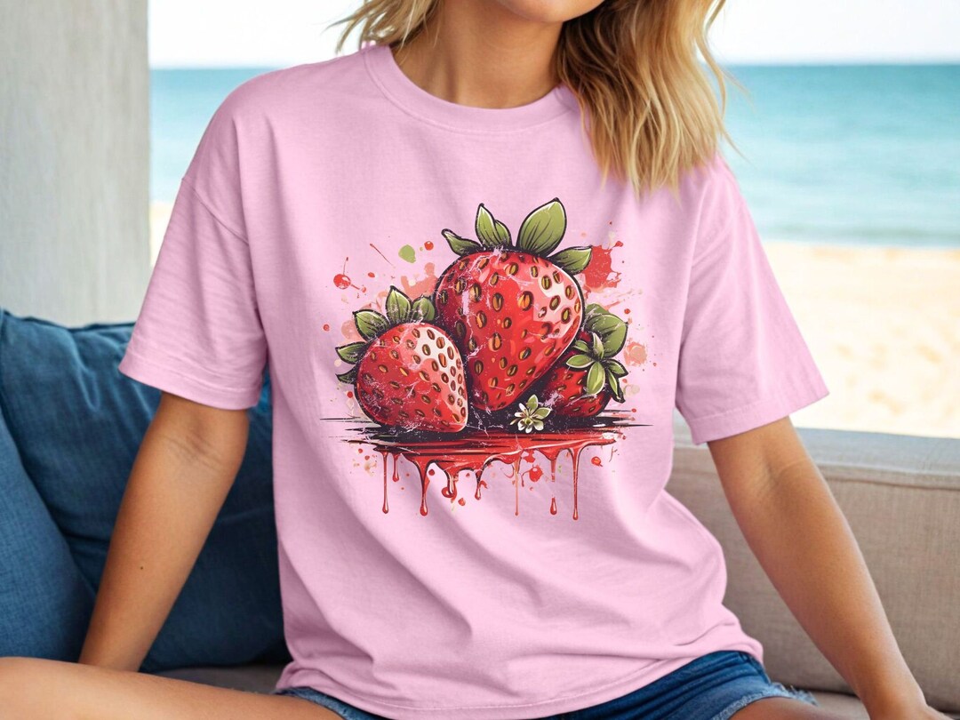 Trendy Strawberry Shirt Women Fruit Aesthetic Strawberries Forever Top ...