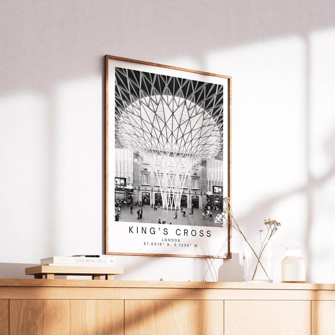 King’s Cross London Poster | Framed Travel Print, Minimalist City ...