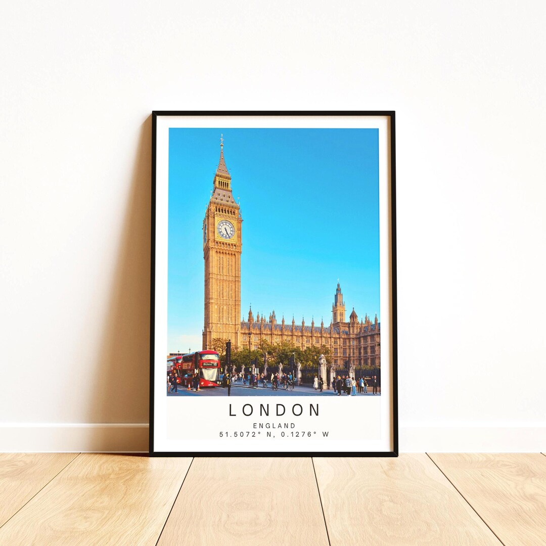Big Ben Print - London Wall Art, City Poster With Coordinates, Travel ...