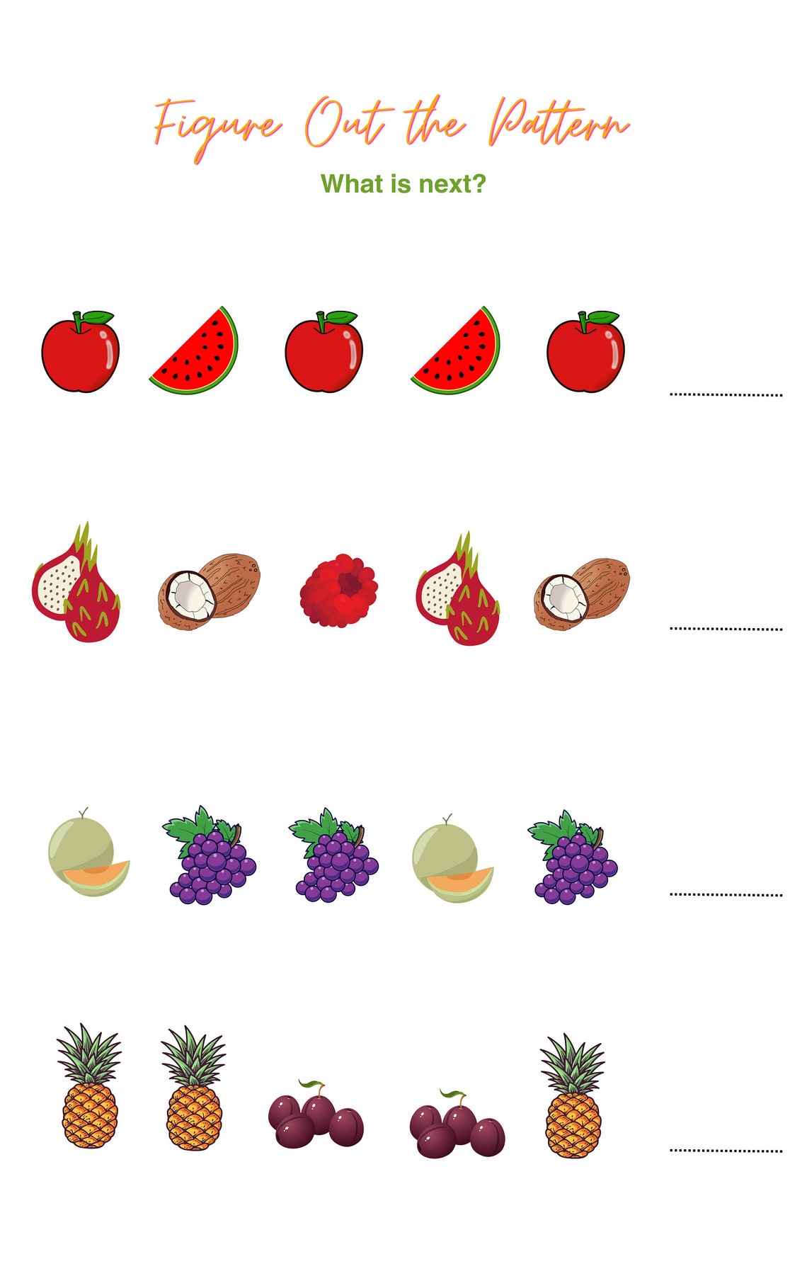 PRINTABLE BUSY BOOK. Learning Binder and Worksheets. Fruits. Instant ...