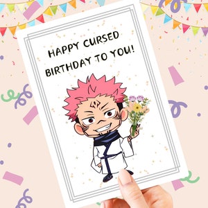 RYOMEN SUKUNA Jujutsu Kaisen anime Themed Birthday Greeting Card - Etsy