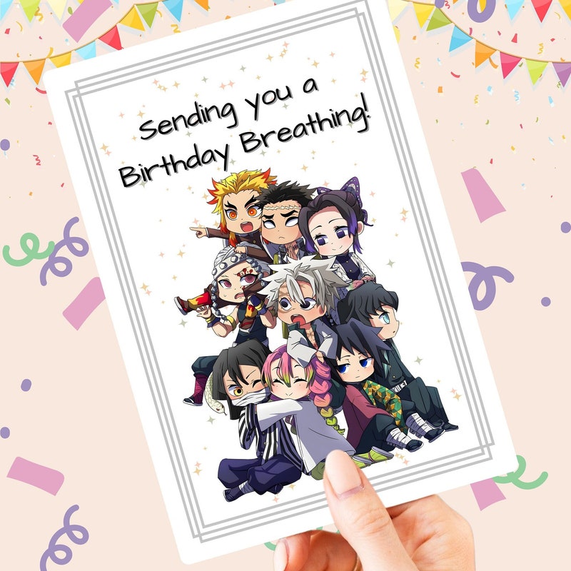 Personalized Demon Slayer Birthday Card - Etsy