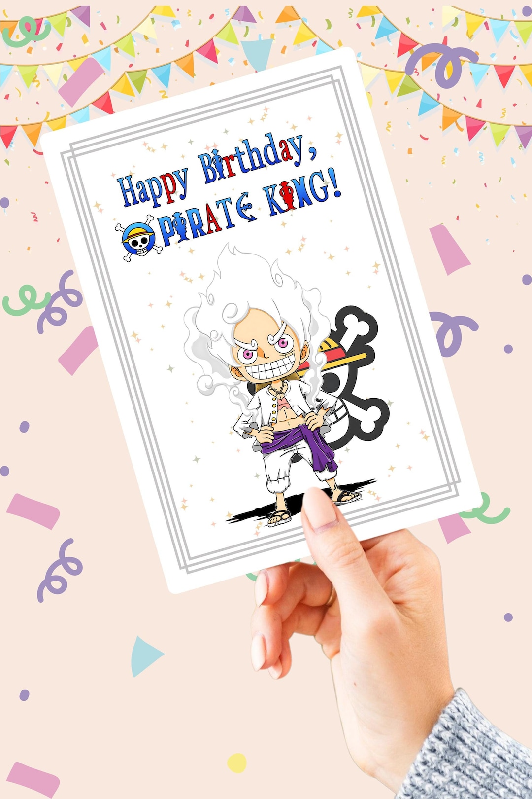 Luffy ONE PIECE anime Themed Birthday Greeting Card - Etsy