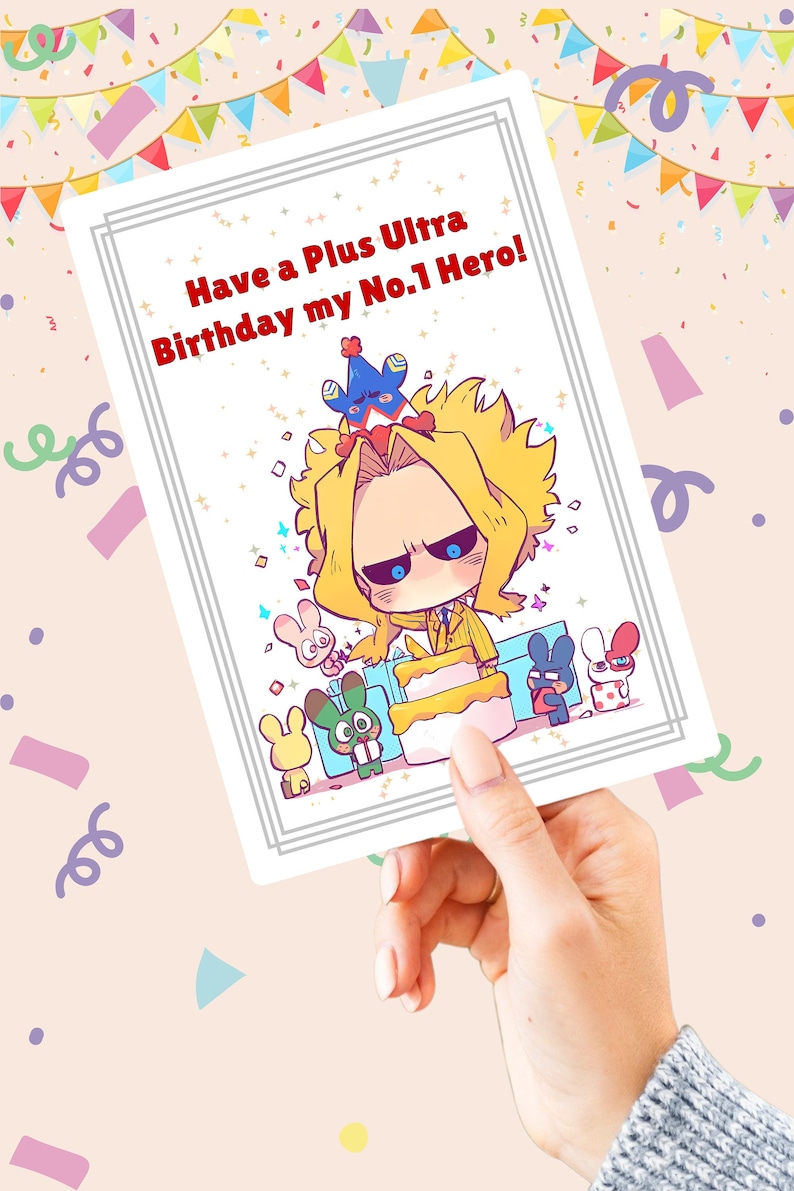 ALL MIGHT - My Hero Academia - Birthday Card FILE (anime Themed ...