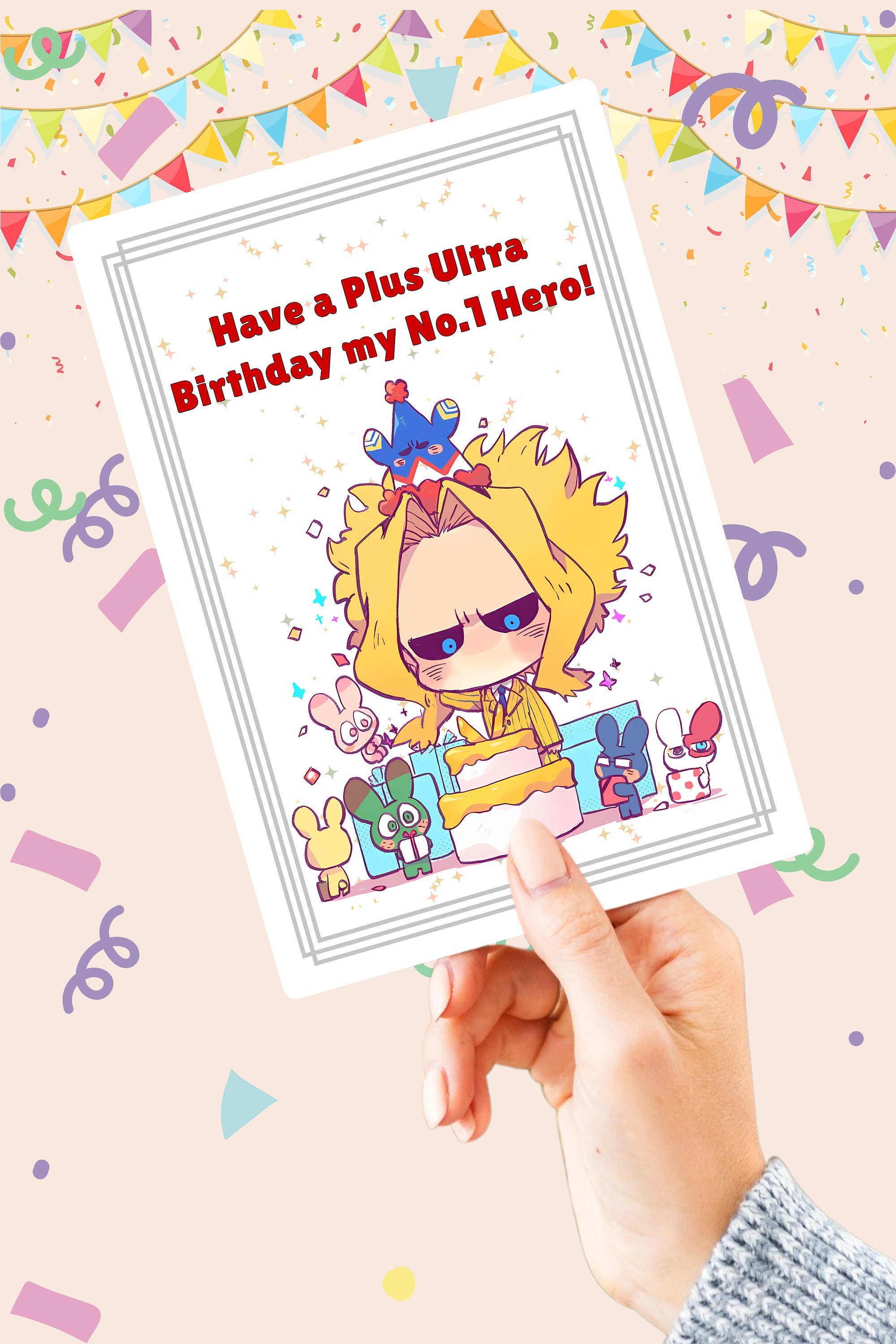 All Might Birthday Card – My Hero Academia Anime (digital Download) - Etsy