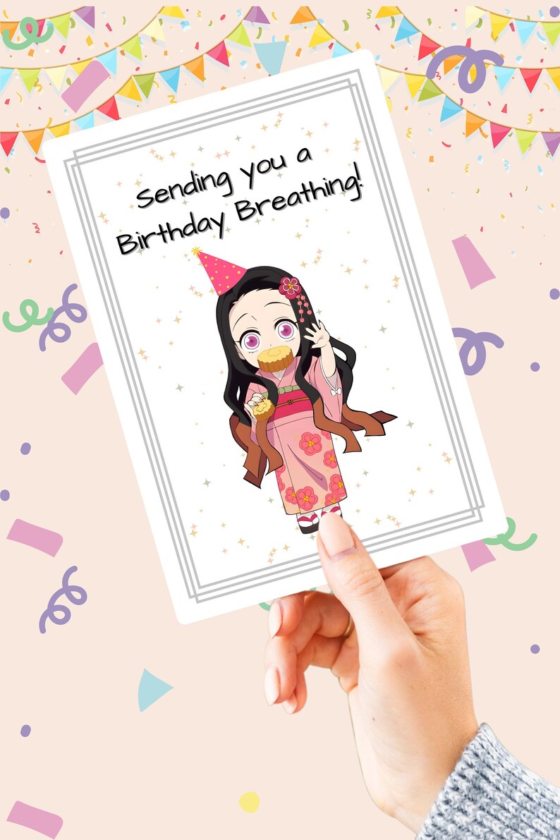 NEZUKO Demon Slayer anime Themed Birthday Greeting Card - Etsy