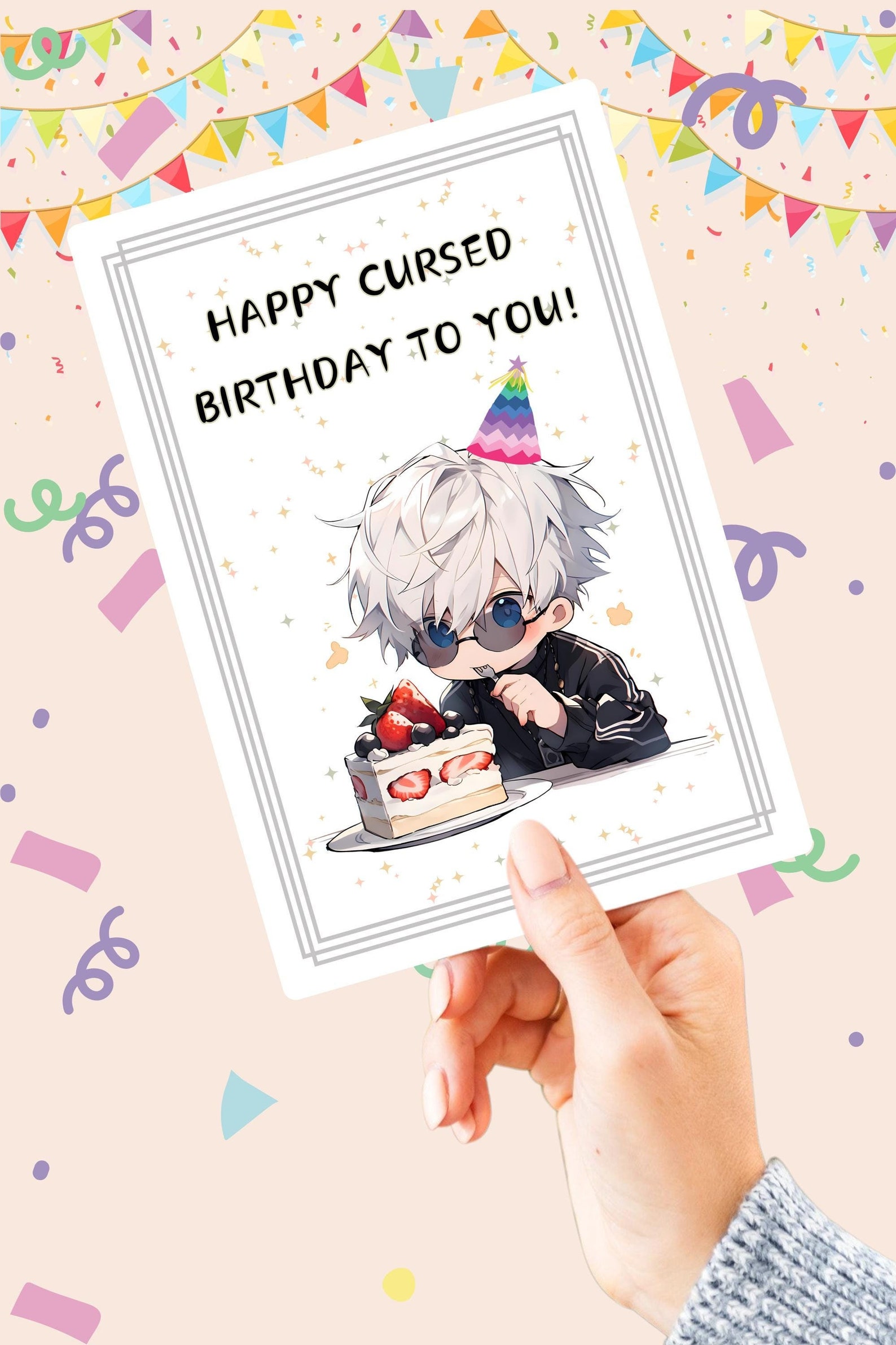 GOJO SATORU - Jujutsu Kaisen (anime Themed Birthday Greeting Card) - Etsy