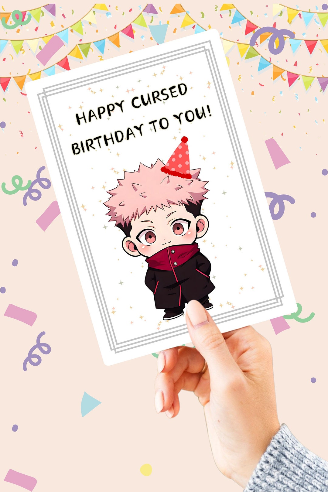 YUJI ITADORI Jujutsu Kaisen anime Themed Birthday Greeting Card - Etsy