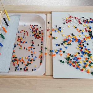Montessori Colour Sorting Sensory Table Flisat Insert | Wooden Sticks ...