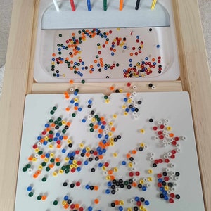 Montessori Colour Sorting Sensory Table Flisat Insert | Wooden Sticks ...
