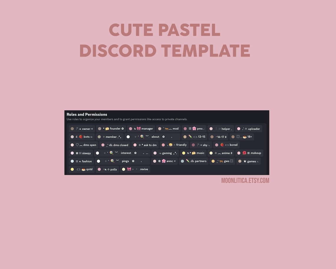 Cute Pastel Discord Server Template / 40 Channels / Aesthetic Layout - Etsy