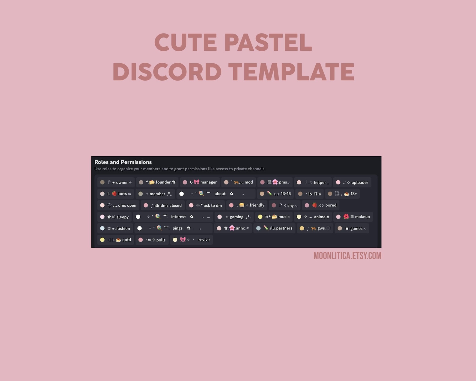 Cute Pastel Discord Server Template / 40 Channels / Aesthetic Layout - Etsy