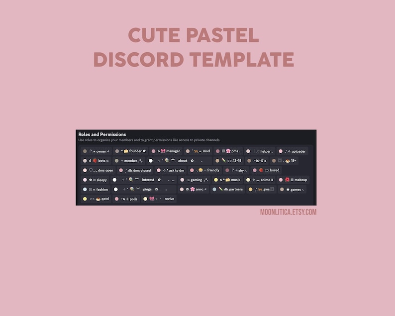 Cute Pastel Discord Server Template / 40 Channels / Aesthetic Layout - Etsy
