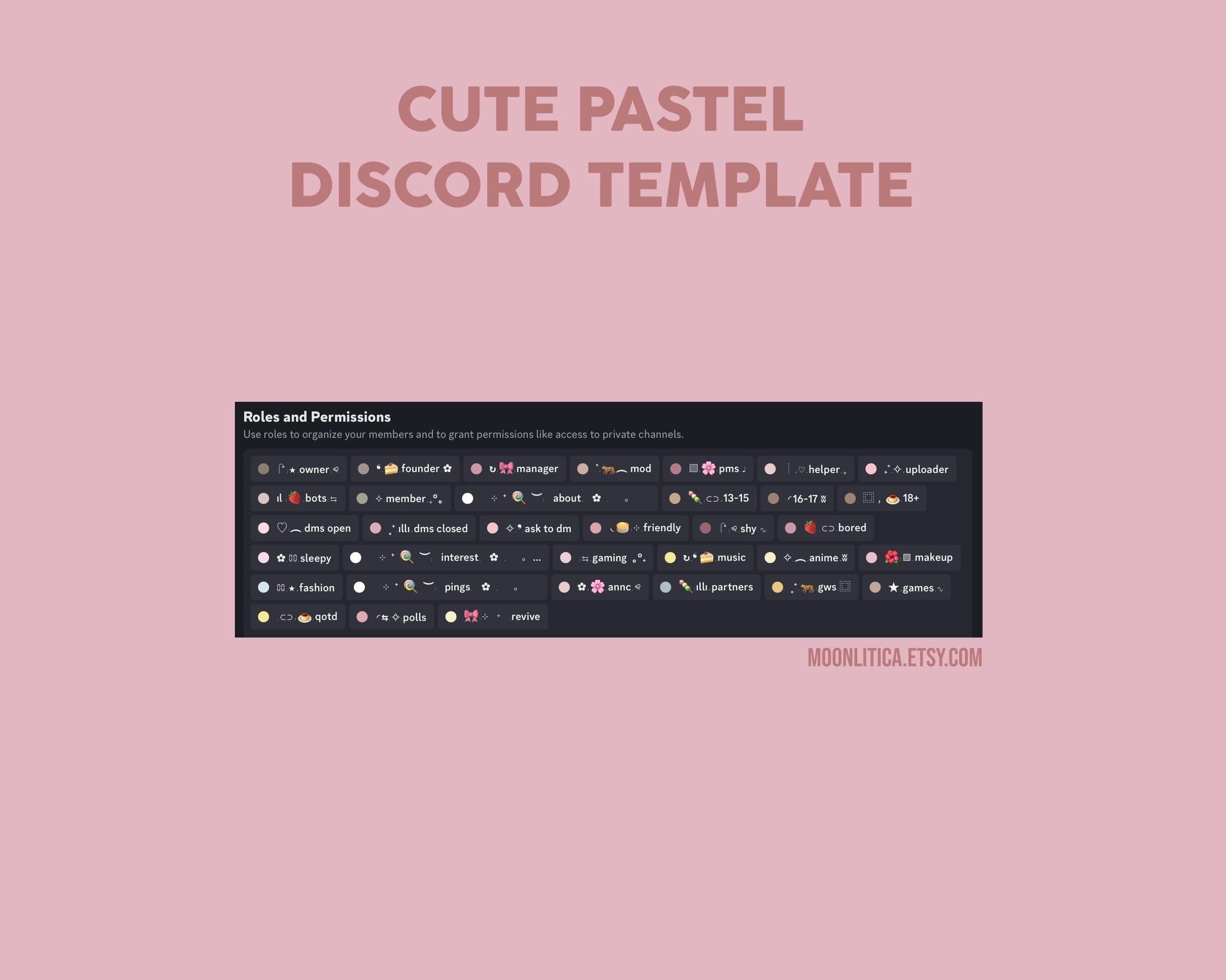 Cute Pastel Discord Server Template / 40 Channels / Aesthetic Layout - Etsy