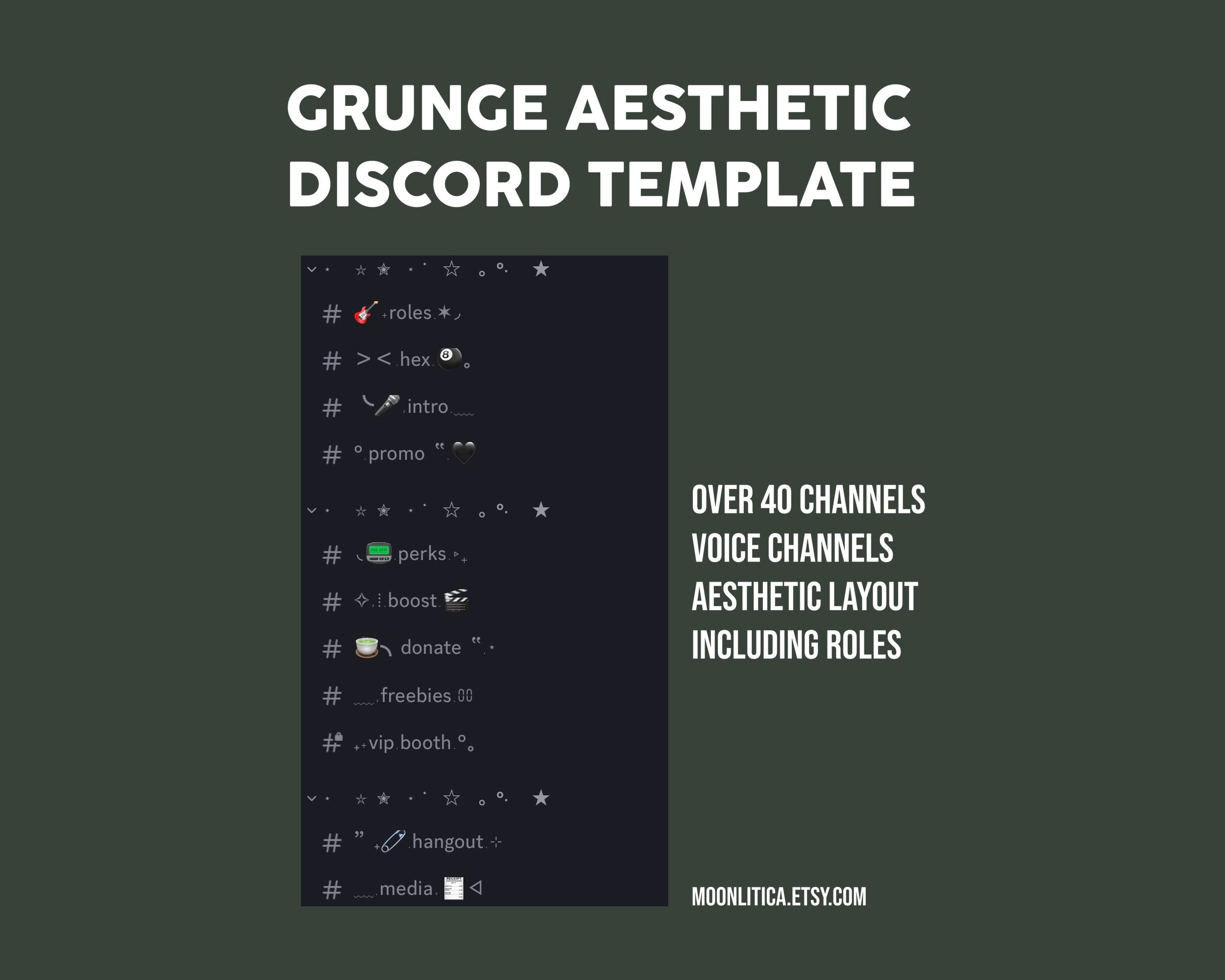 Grunge / Y2k Discord Server Template / 40+ Channels / Aesthetic Layout ...