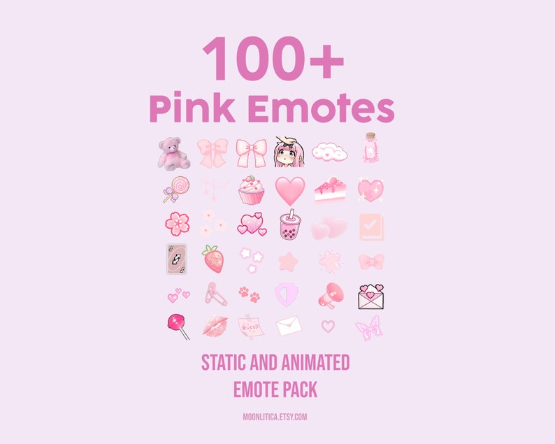 100+ Pink Emotes for Discord / Static and Animated / Number Emotes - Etsy