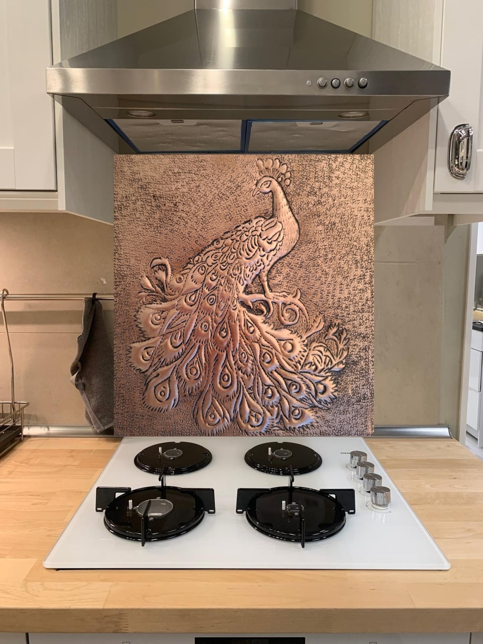Peacock Copper Backsplash ,handicraft Copper Tiles for Kitchen,copper ...
