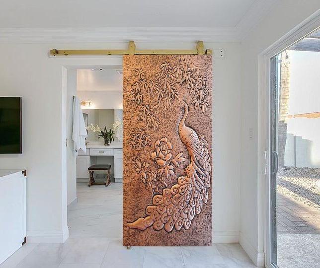Peacock Copper Door,handicraft for Kitchen,livingroom,bedroom,outdoor ...