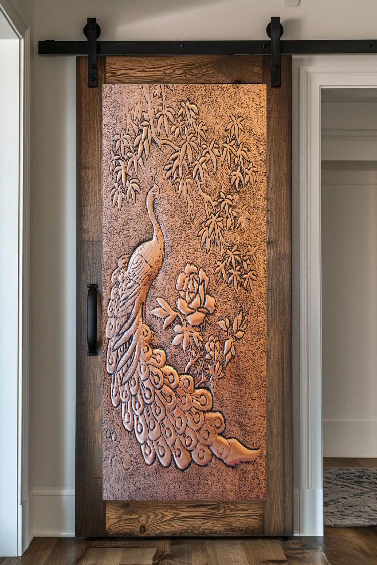 Peacock Copper Door,handicraft for Kitchen,livingroom,bedroom,outdoor ...