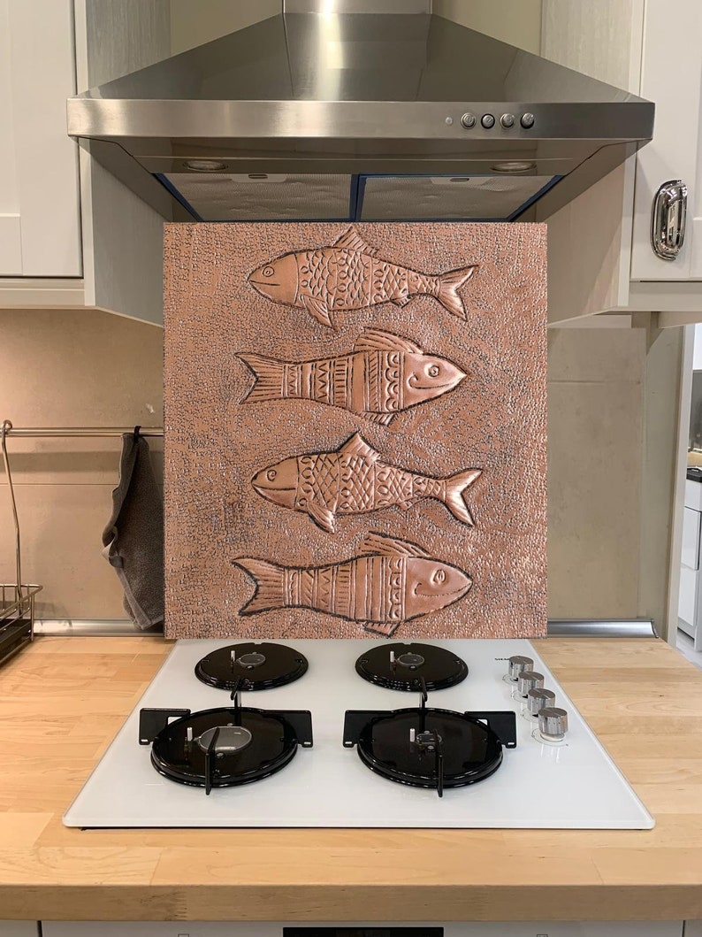 Copper Fishes Backsplash ,handicraft Copper Tiles for Kitchen,copper ...
