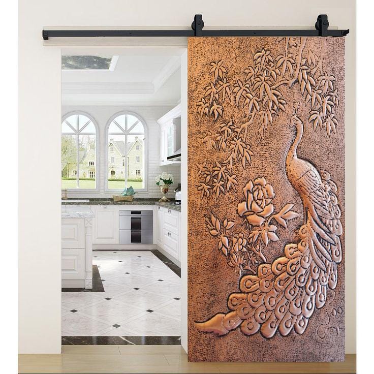 Peacock Copper Door,handicraft for Kitchen,livingroom,bedroom,outdoor ...