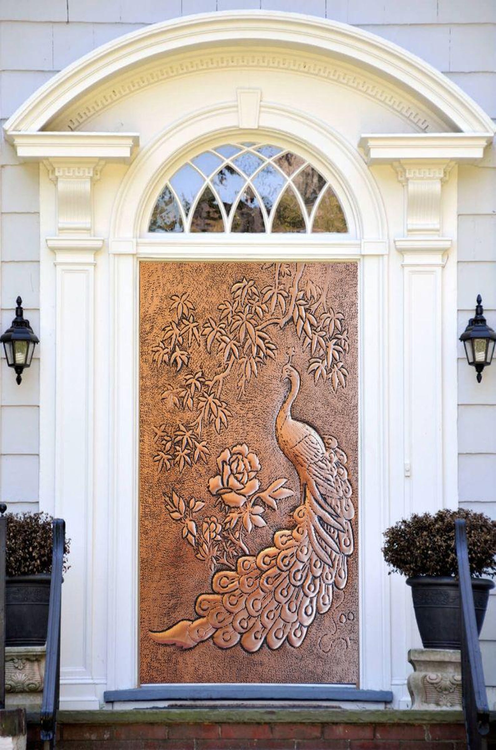 Peacock Copper Door,handicraft for Kitchen,livingroom,bedroom,outdoor ...