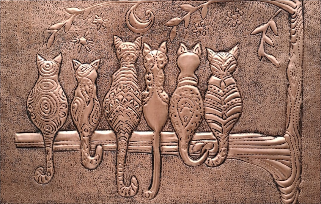 Copper Cats Backsplash ,handicraft Copper Tiles for Kitchen,copper Wall ...