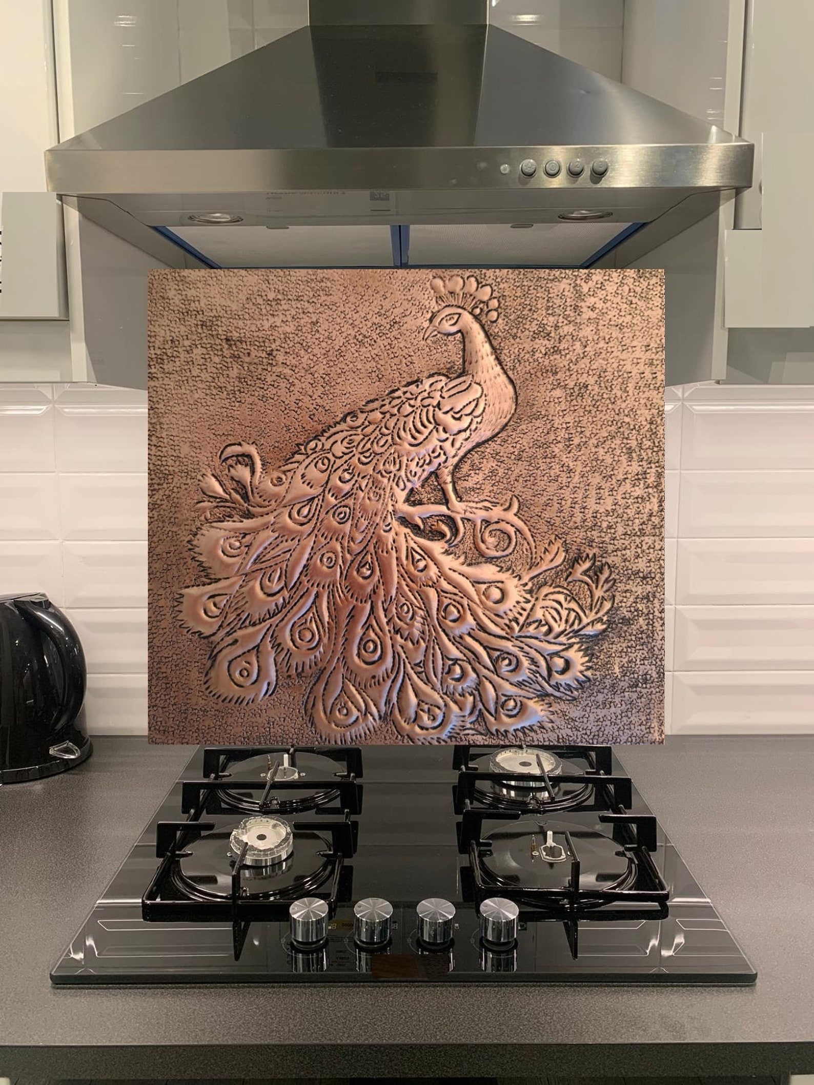 Peacock Copper Backsplash ,handicraft Copper Tiles for Kitchen,copper ...