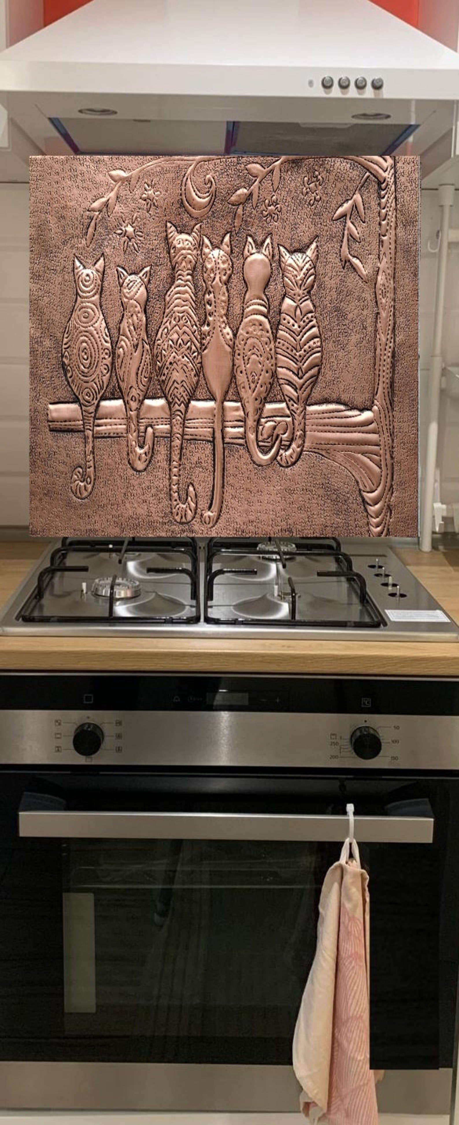 Copper Cats Backsplash ,handicraft Copper Tiles for Kitchen,copper Wall ...