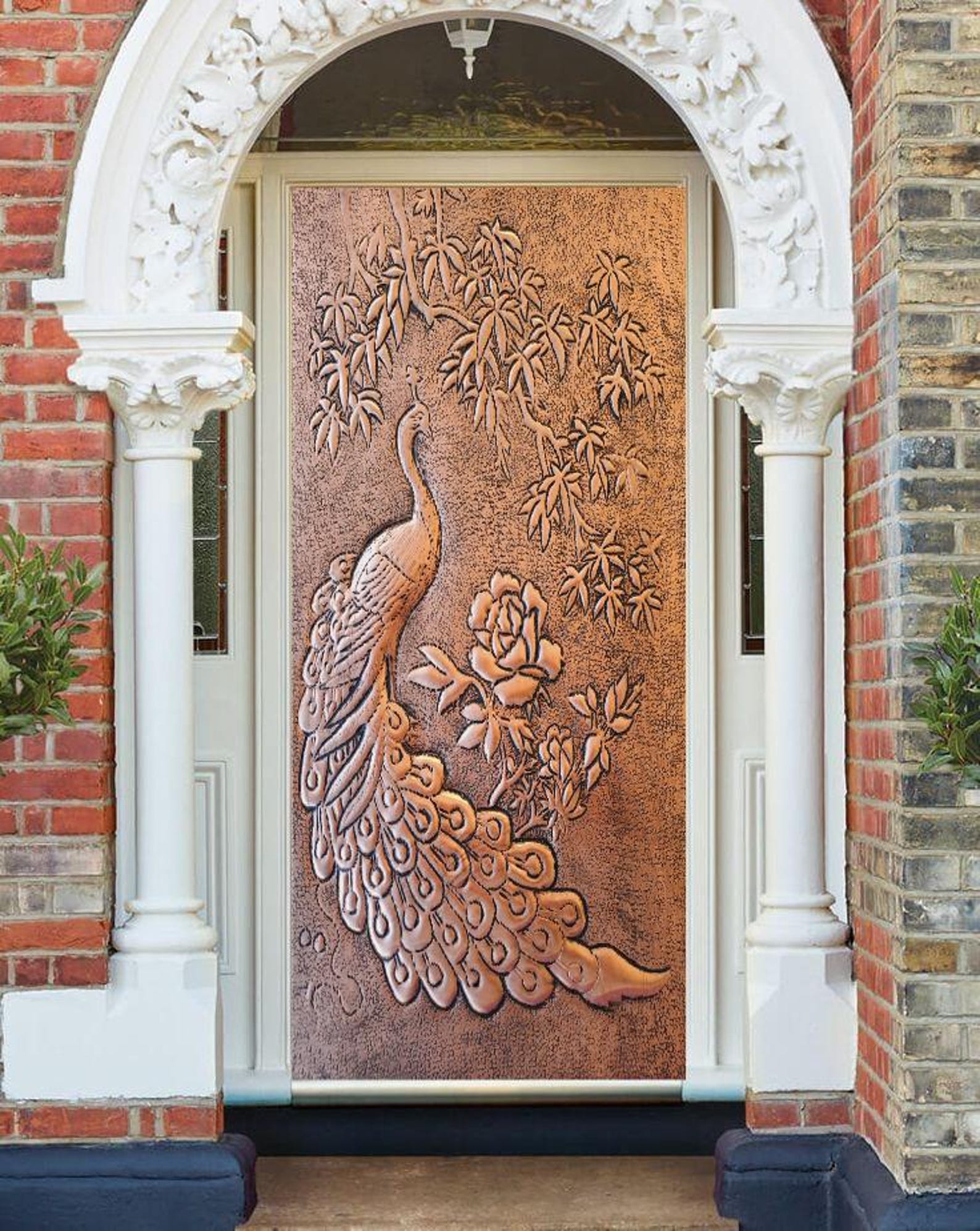 Peacock Copper Door,handicraft for Kitchen,livingroom,bedroom,outdoor ...