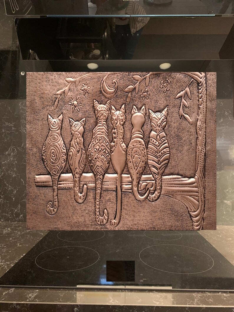 Copper Cats Backsplash ,handicraft Copper Tiles for Kitchen,copper Wall ...