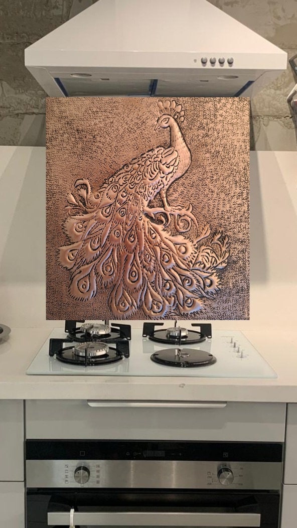 Peacock Copper Backsplash ,handicraft Copper Tiles for Kitchen,copper ...