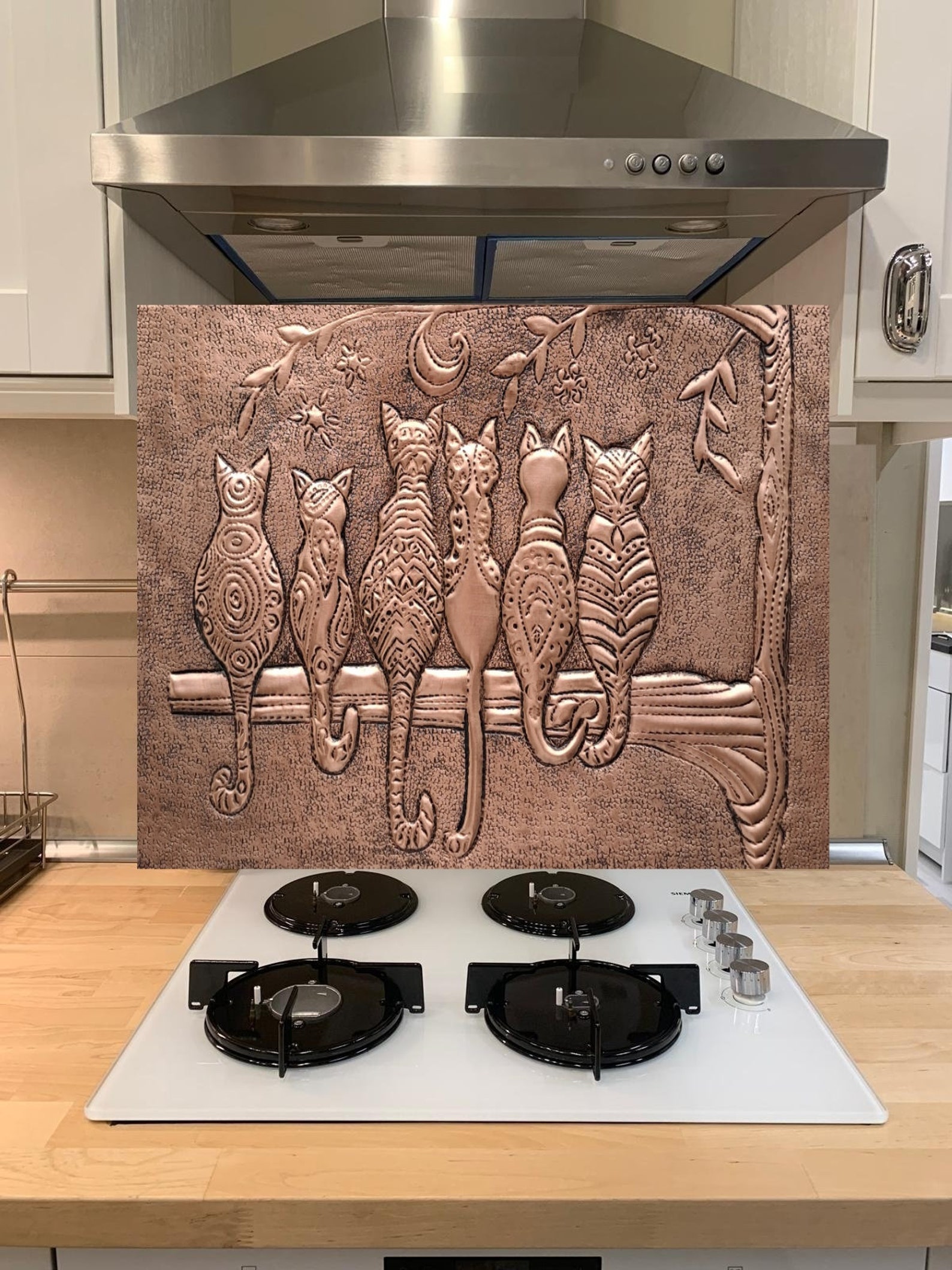 Copper Cats Backsplash ,handicraft Copper Tiles for Kitchen,copper Wall ...