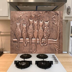Copper Cats Backsplash ,handicraft Copper Tiles for Kitchen,copper Wall ...