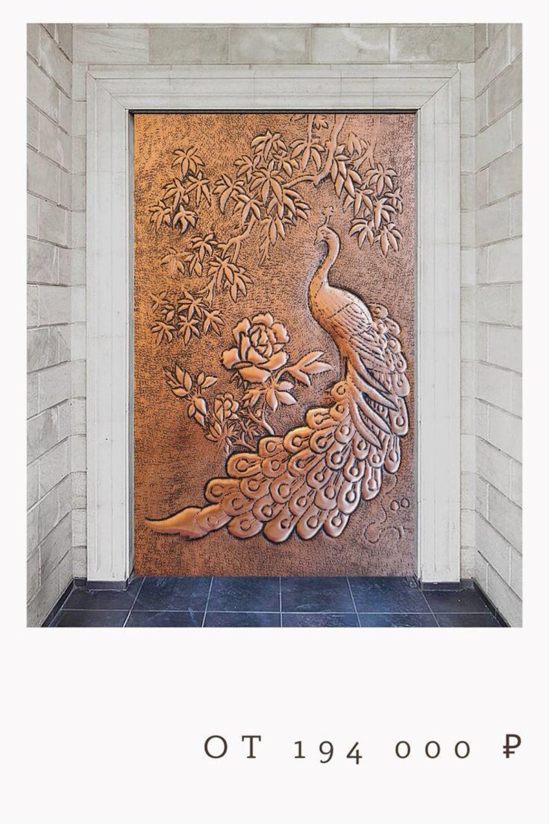 Peacock Copper Door,handicraft for Kitchen,livingroom,bedroom,outdoor ...