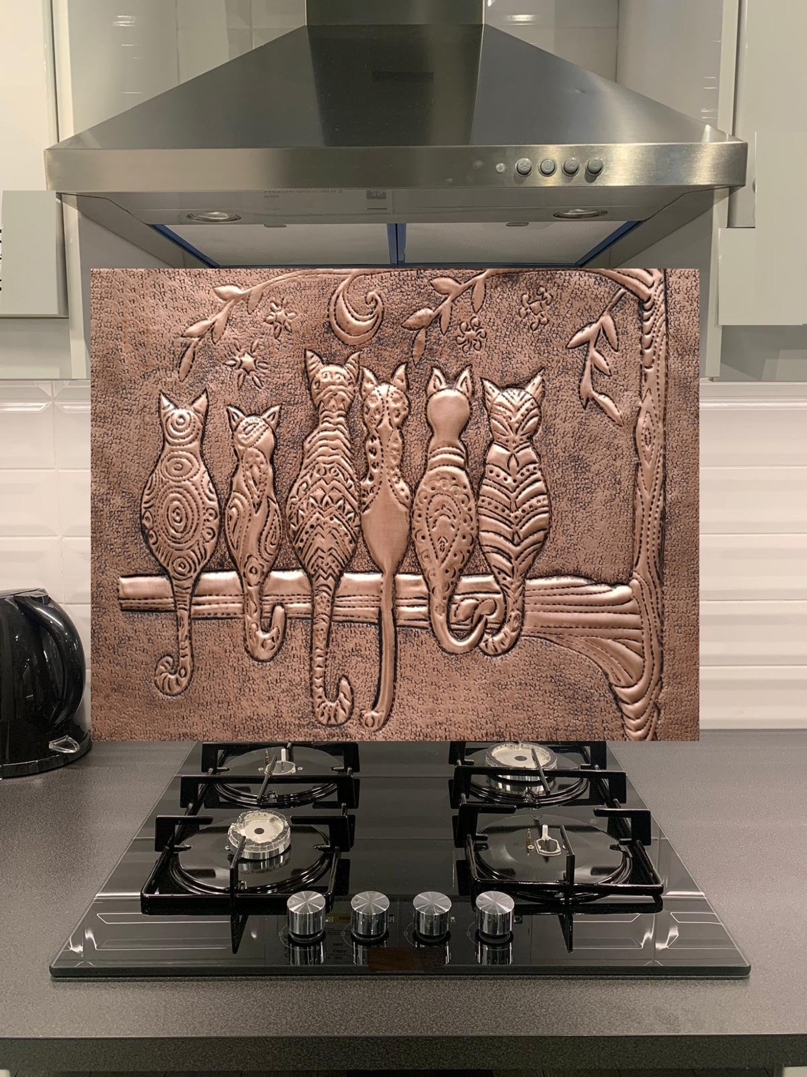 Copper Cats Backsplash ,handicraft Copper Tiles for Kitchen,copper Wall ...