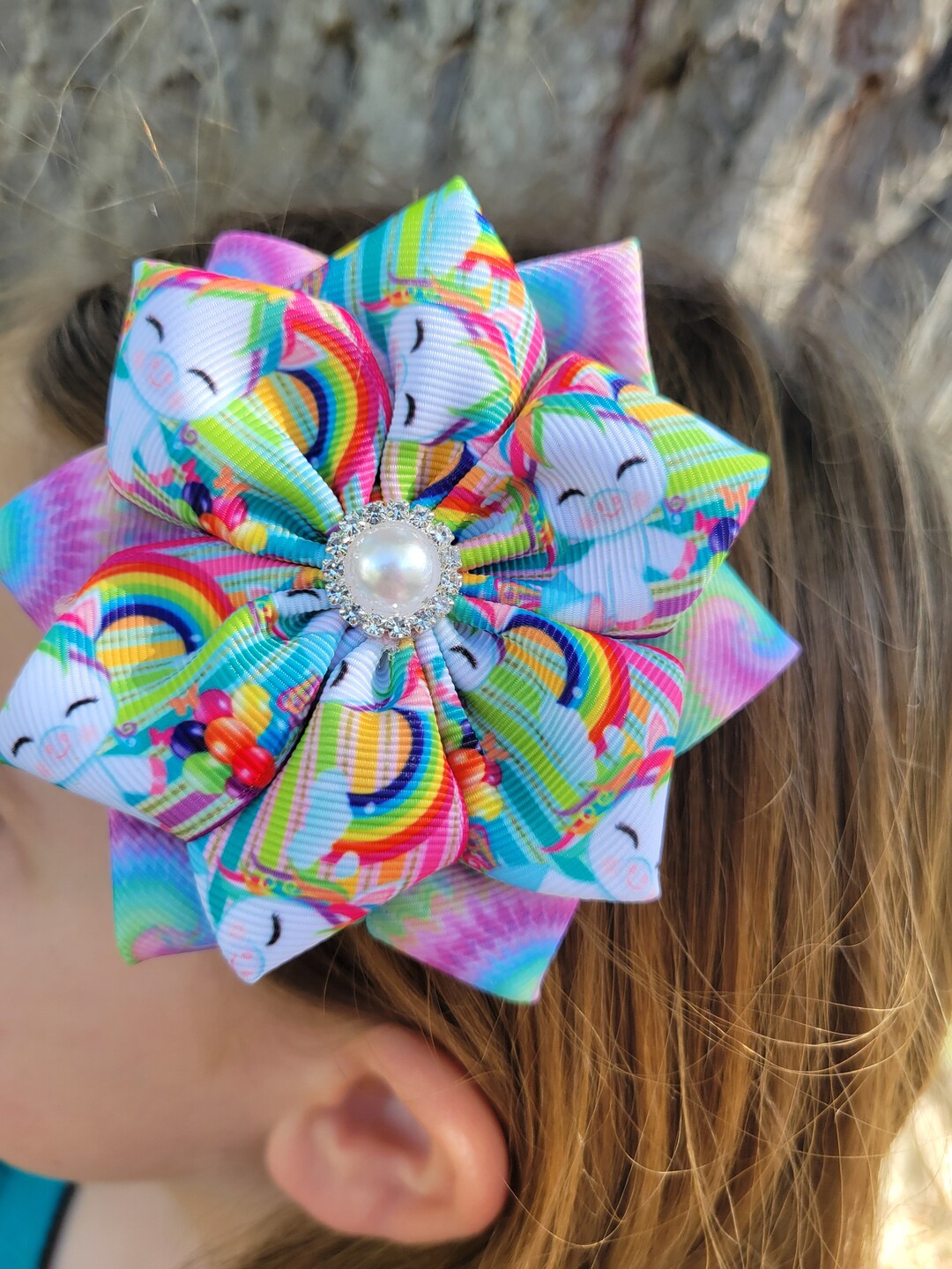 Unicorn Hairbow, Rainbow Hair Clip, Hair Barrette, Hair Clips for Girls ...