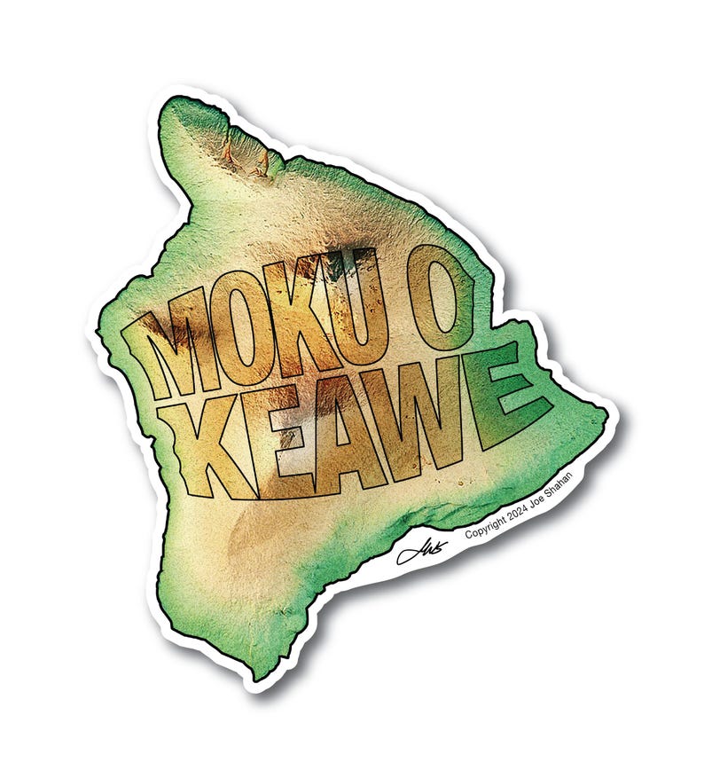 Moku O Keawe (aka Hawaii Island) Sticker, Large - Etsy