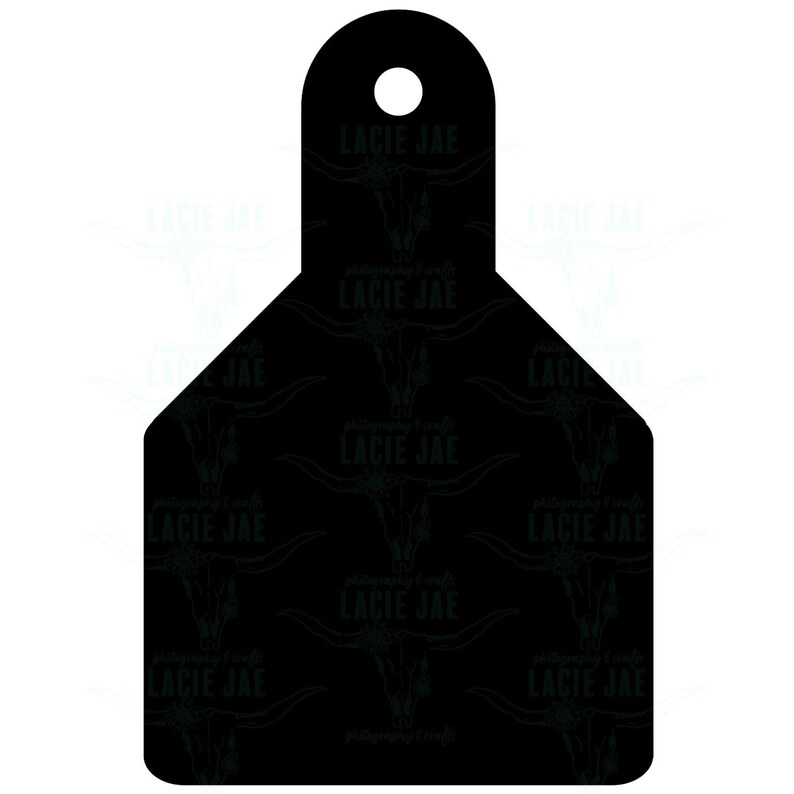 Cow Tag Outline, Ear Tag Outline, SVG, PNG, Cut Files, Template ...