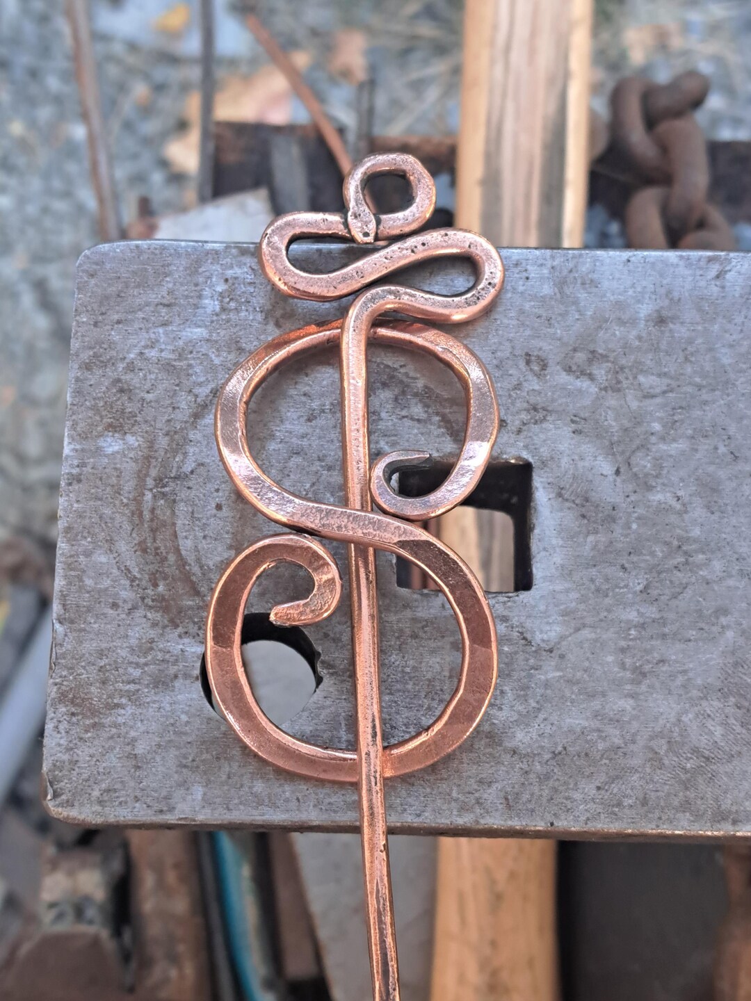 Hand Forged Copper Hair Pins - Etsy