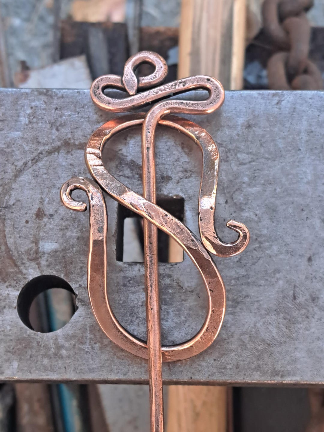 Hand Forged Copper Hair Pins - Etsy