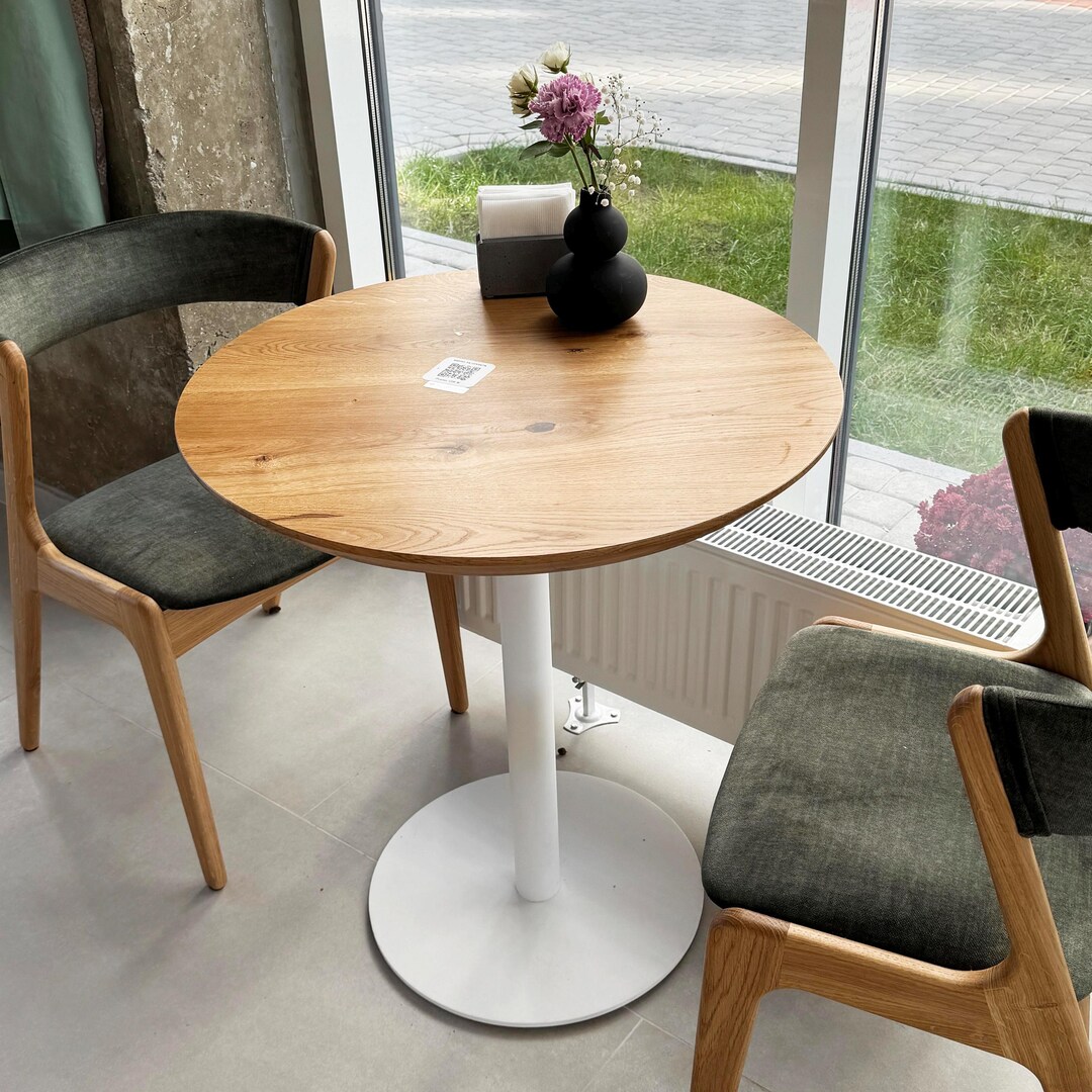 Round Table Top Oak Dinning Table Tops Japandi Furniture Handcrafted ...